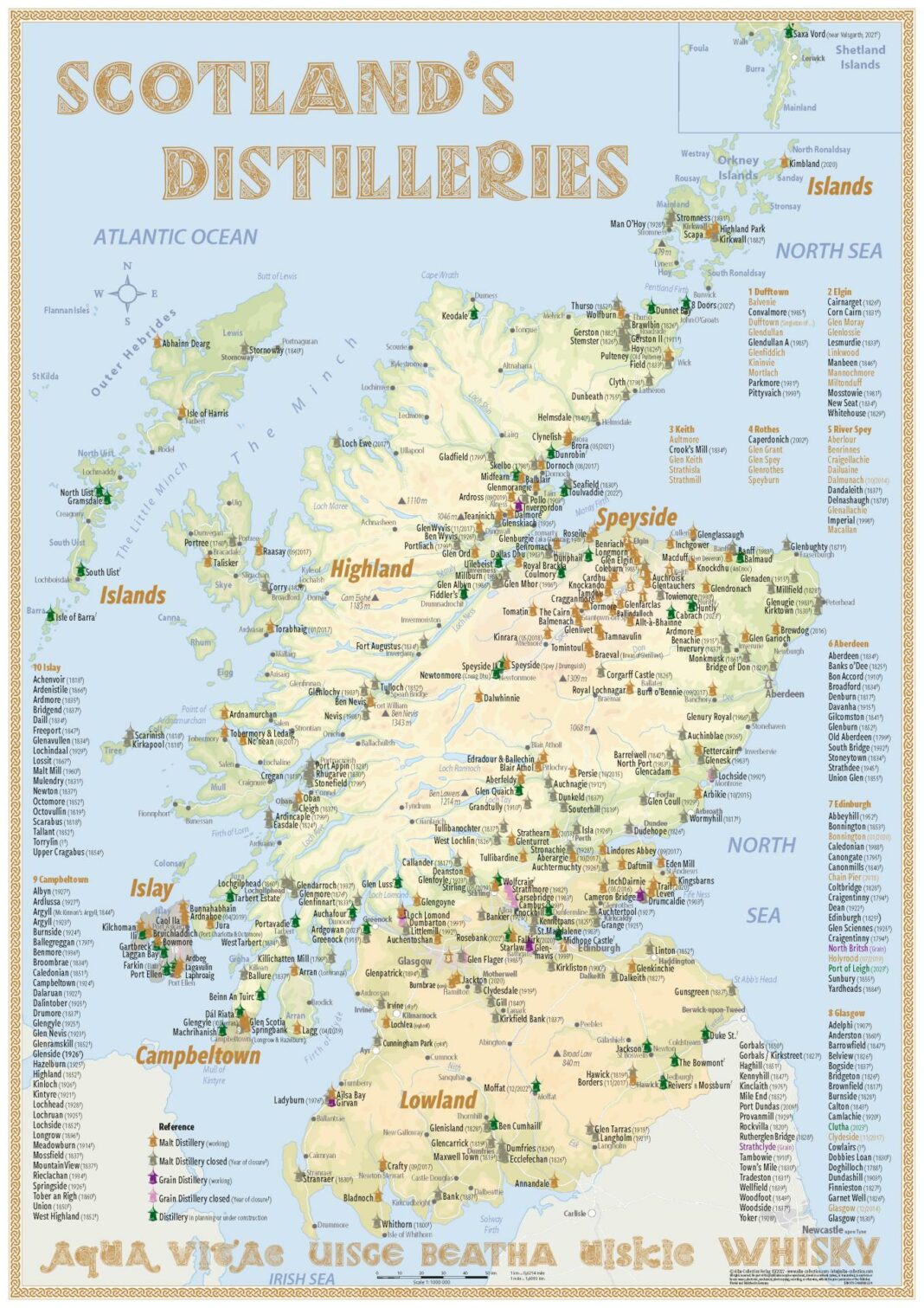 Alba Collection bringt 8. aktualisierte Auflage des Posters „Scotland’s Distilleries ...